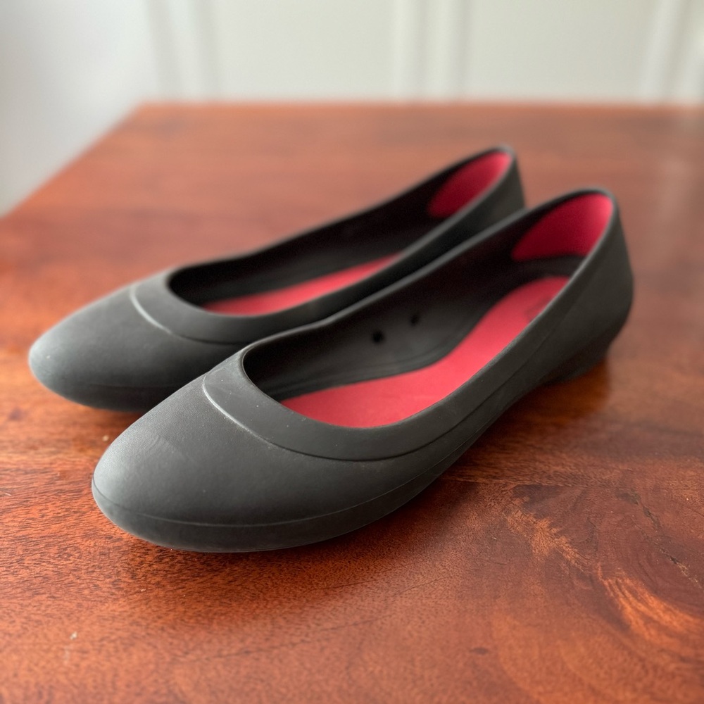 Crocs Lina Iconic Comfort Black Slip On Ballet Flats … - Gem
